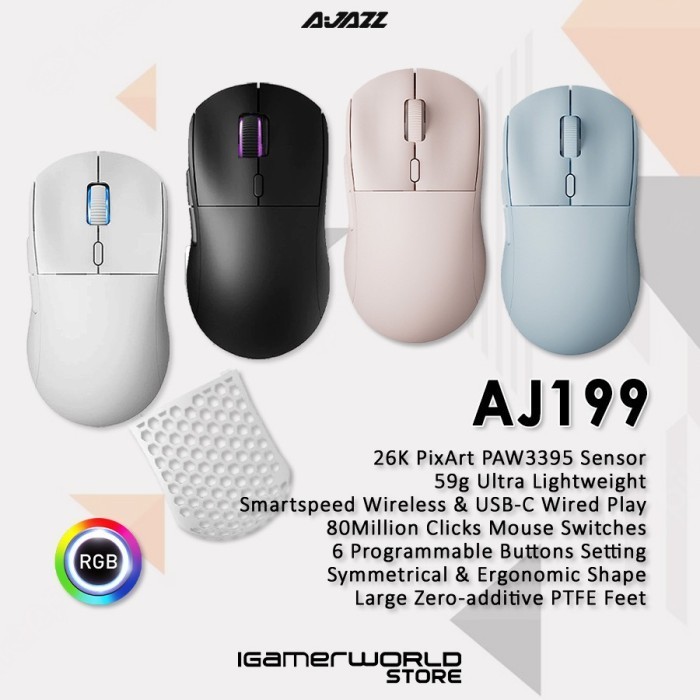 Jual Ajazz AJ199 Ultra-Lightweight Wireless Gaming Mouse | Shopee Indonesia