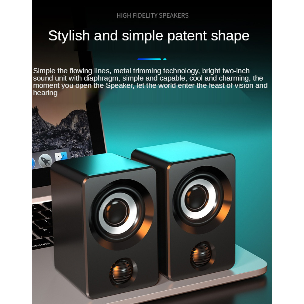 Jual IDEARS Speaker Desktop USB Power 3.5mm Audio Jack Subwoofer Stereo ...