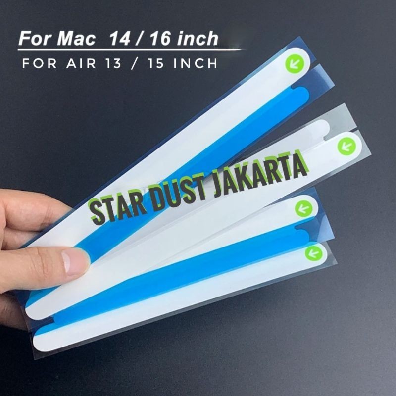 Jual 2 set sticker segel dus green peel for macbook pro air M2 m3 m4 ...