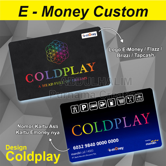 Jual Kartu Emoney E Money Flazz Tapcash Brizzi Design COLDPLAY | Shopee ...