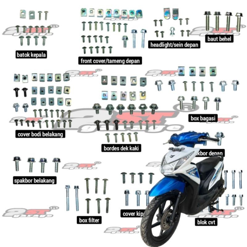 Jual Baut Bodi Lengkap Fullset Honda BeAT Fi / Baud Fullbody Honda BeAT ...