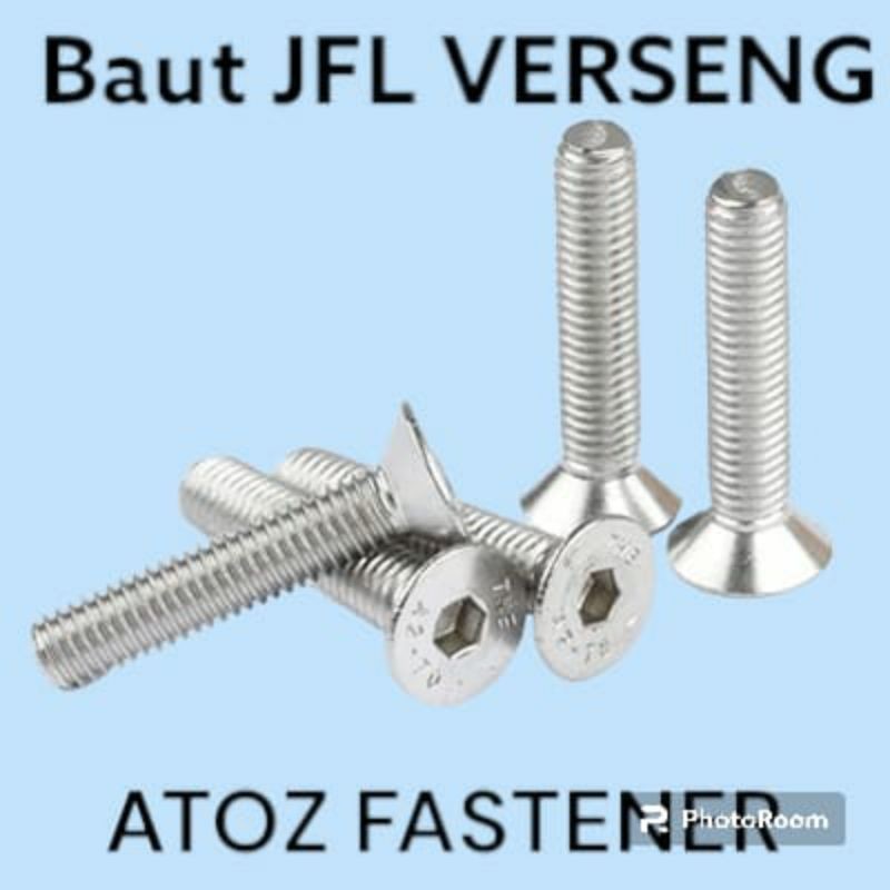 Jual Baut L VERSENG M10 X 50 JFL Countersink Stainlees Steel 304 A2-70. Drat 14 / Kunci L8 ...