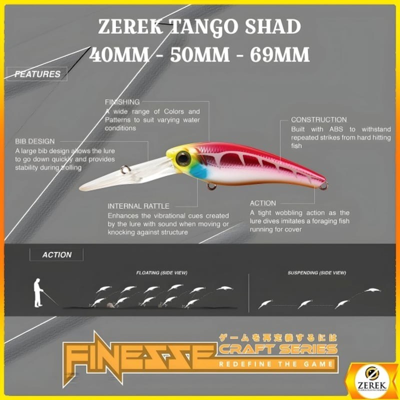 Jual UMPAN ZEREK TANGO SHAD 40MM - 50MM - 69MM TIPE FLOATING | Shopee ...