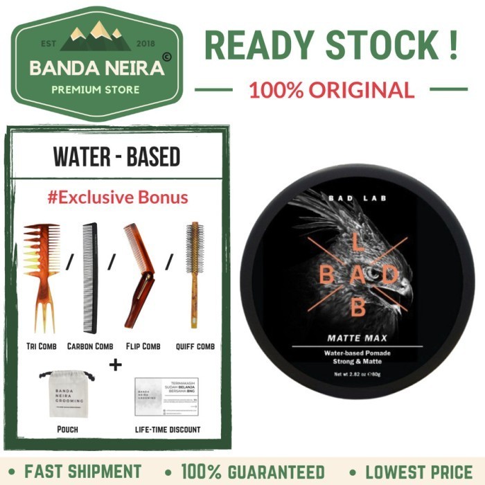 Jual Badlab / Bad Lab Matte Max Waterbased Water Based Pomade | Shopee ...