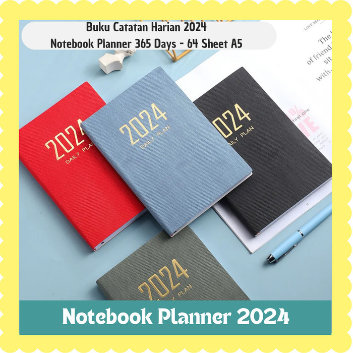 Jual Buku Agenda Catatan Harian 2024 Notebook Planner 365 Days 64 Sheet ...