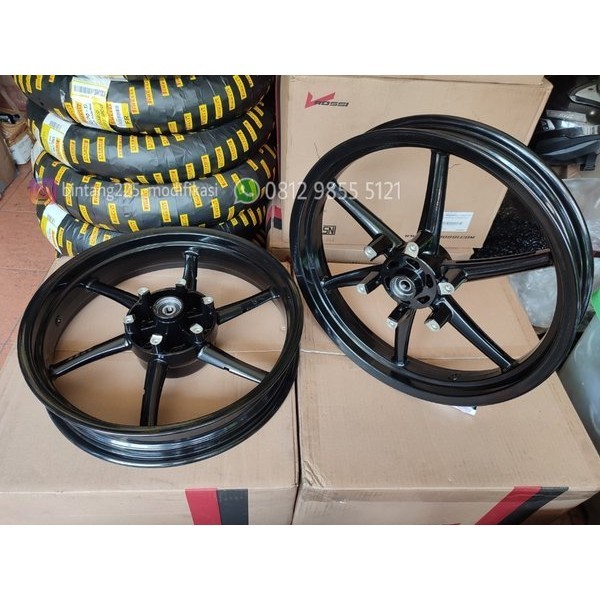 Jual velg vrossi sanca ninja 150 RR Hitam velg ninja RR tapak lebar ...