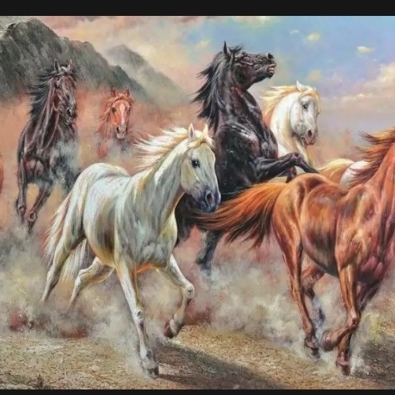 Jual Repro digital lukisan gambar kuda horse wibawa kuasa pemimpin ...