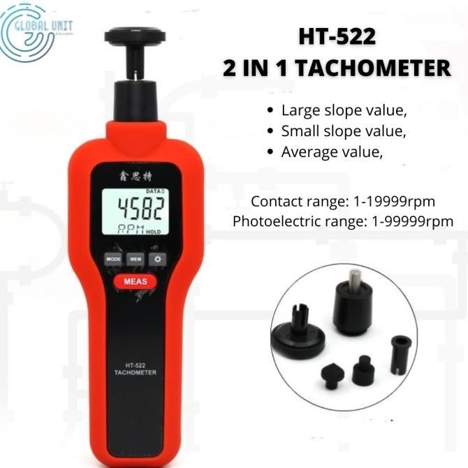 Jual HT-522 2in1 Digital Tachometer Photoelectric Contact Speed Tester ...