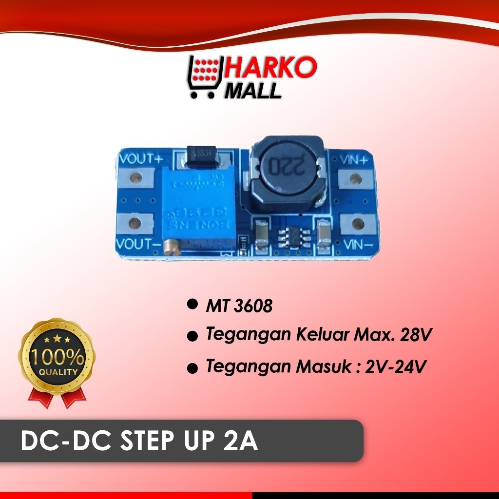 Jual Adjustable Module DC Step Up Power Supply 2A Input 2V - 24V Output Max 28V MT 3608 | Shopee ...