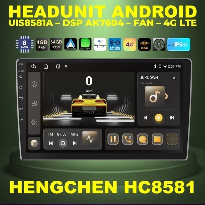 Jual Headunit Android 9 Inch Hengchen Hc8581 Ram 4gb Rom 64gb Uis8581a