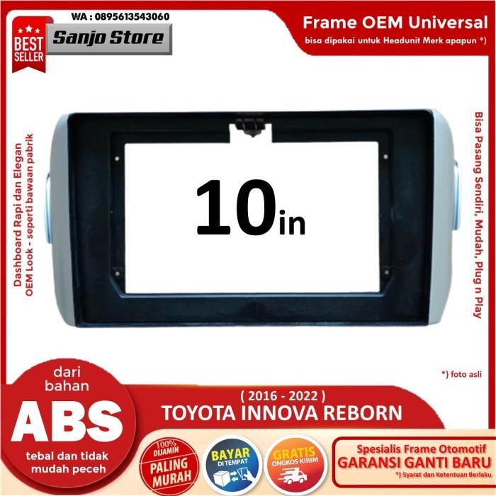 Jual Frame PNP Head Unit Android 10 inch Toyota Innova Reborn Semua ...