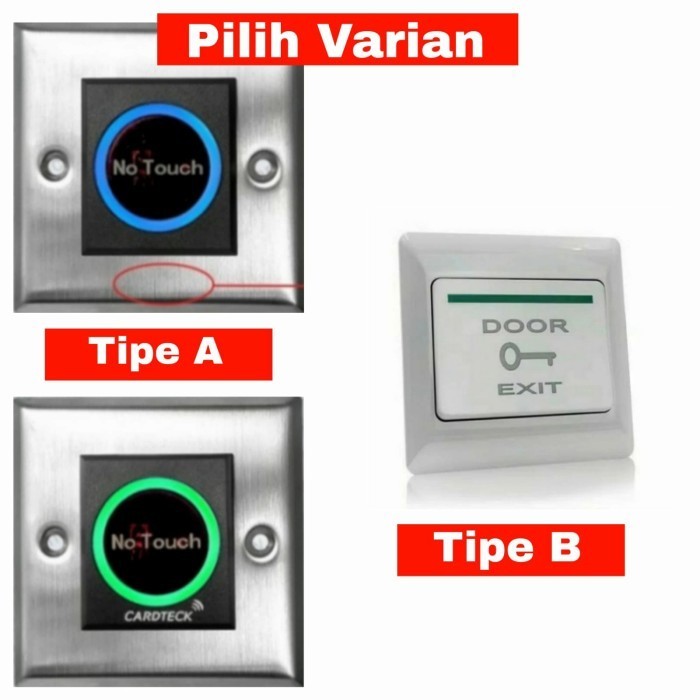 Jual Tombol Pintu Access Kontrol / Exit Button Manual Door Lock Rfid ...