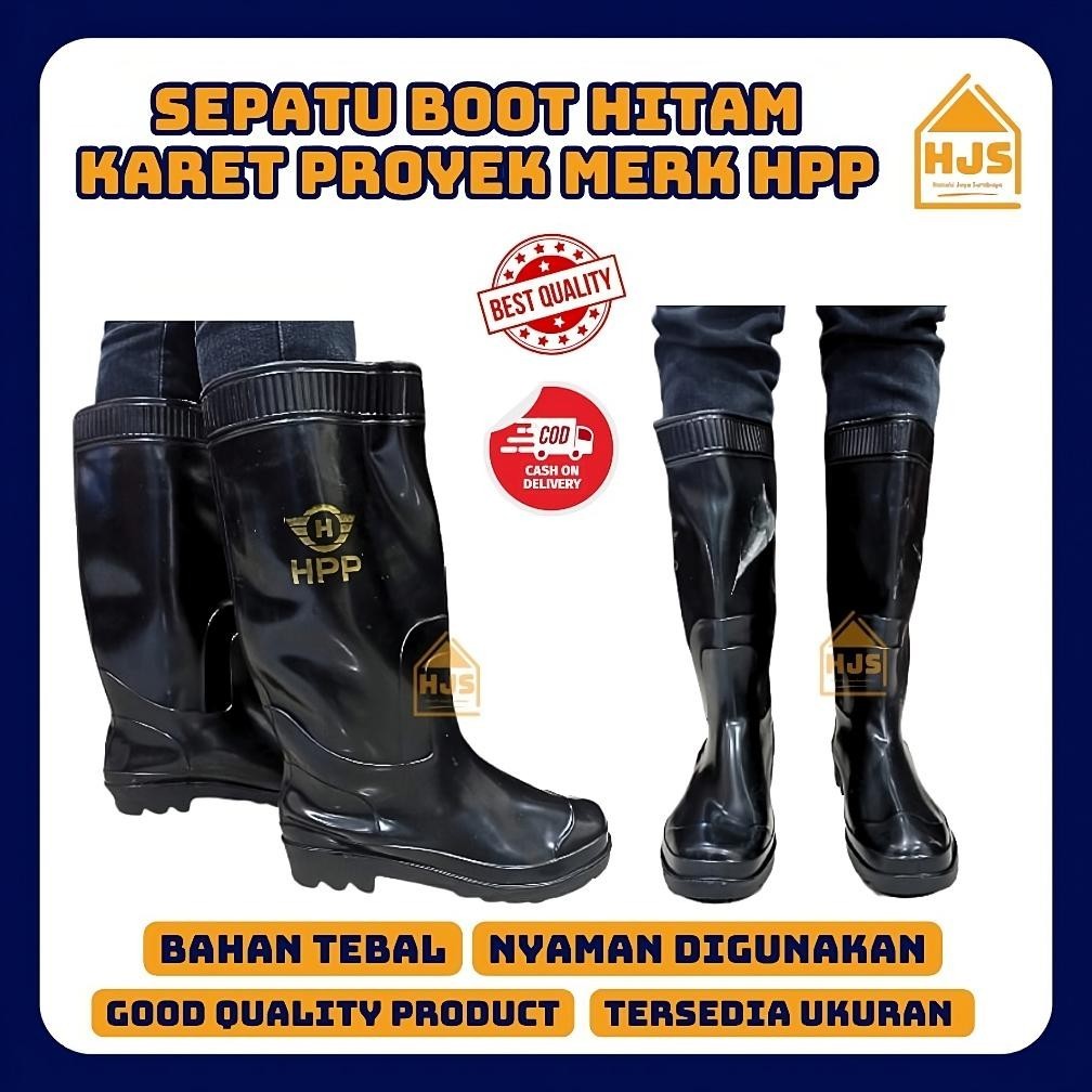 Jual SEPATU BOOTS HITAM KARET PROYEK / SEPATU PROYEK / SEPATU BOOT ...