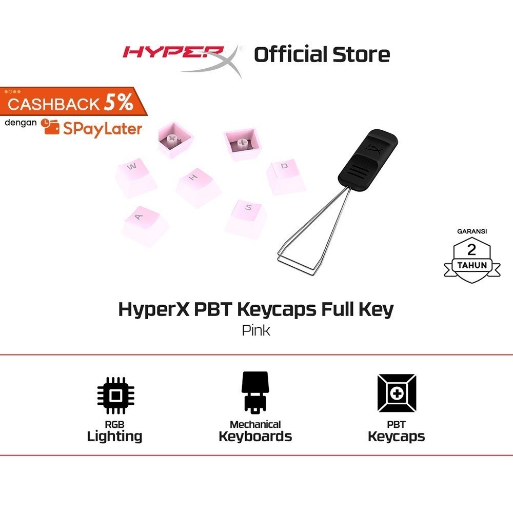 Jual HyperX Keycaps Gaming Full Key Set PBT - Pink Original Promo ...