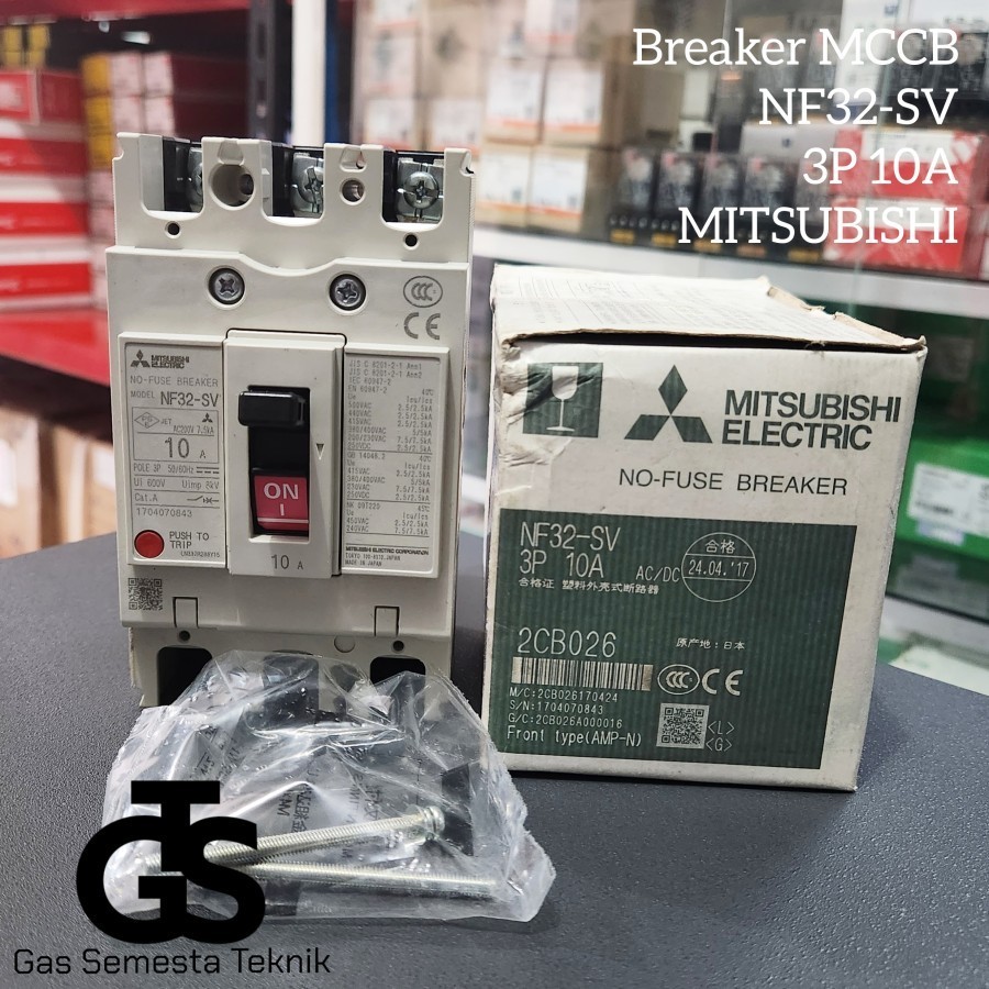 Jual BREAKER MCCB MITSUBISHI NF32-SV 3P 10A | MCCB MITSUBISHI 3 PHASE 10A | Shopee Indonesia