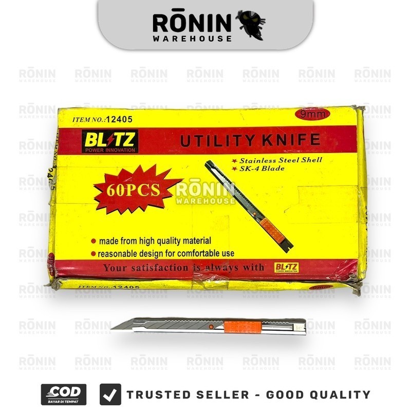Jual BLITZ Cutter Stainless 9mm Kater Kecil Cuter Small | Shopee Indonesia