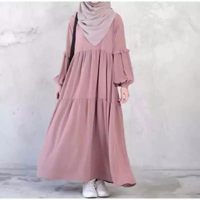 Jual GAMIS VIRAL ZASKIA MIDI DRESS REMAJA TERBARU KEKINIAN GAMIS SERUT ...