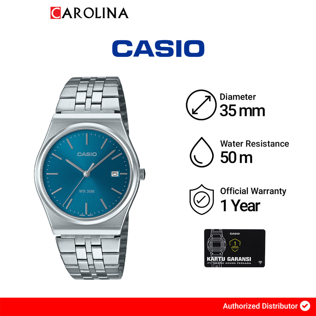 Jual Jam Tangan Pria Casio General Mtp B145d 2a2 Blue Dial Silver Stainless Steel Band Shopee