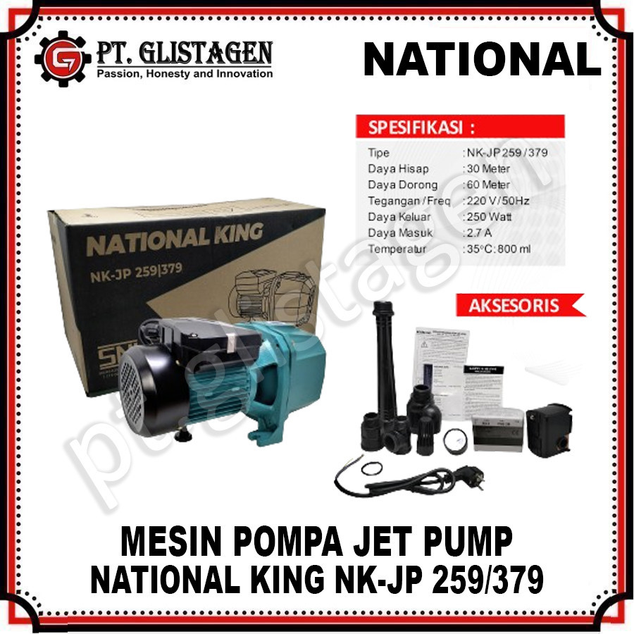 Jual NATIONAL KING NK-JP 259 NK-JP 379 Mesin Pompa Air Jet Pump Otomatis ORIGINAL - NK-JP 379 ...
