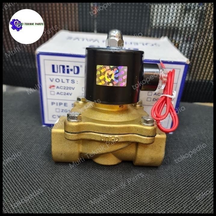 Jual Uni-D Solenoid Valve Kuningan 2 Way 1 1/2" Inch Normal Close 220V/24V | Shopee Indonesia