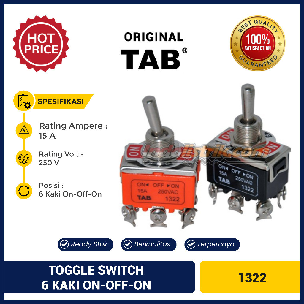 Jual Toggle Switch TAB 1322 6 Kaki On-Off-On | Shopee Indonesia