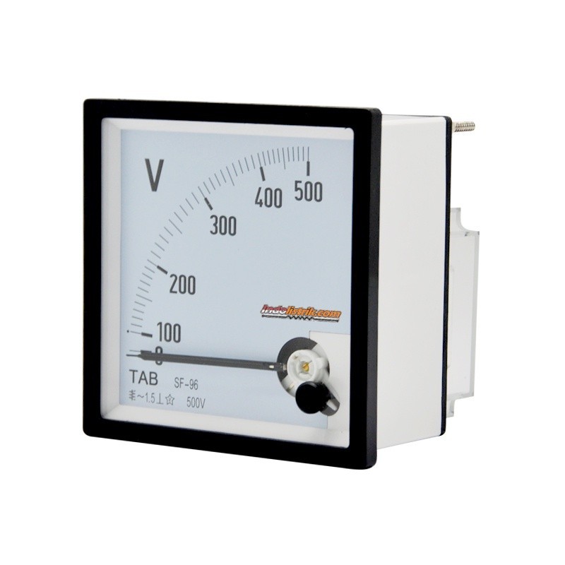 Jual Voltmeter AC 500V atau 300V ukuran 96x96 TAB Volt Meter Analog ...
