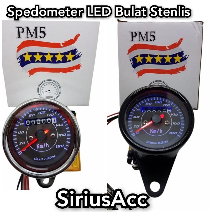 Jual New Speedometer Spidometer Kilometer Led Bulat Universal Semua ...