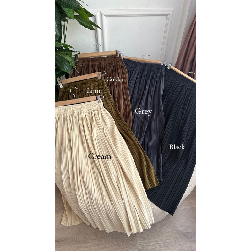 Jual Monica Nadaa Skirt 7/8 Premium Bawahan Wanita rok korean style rok plisket premium rok tutu ...