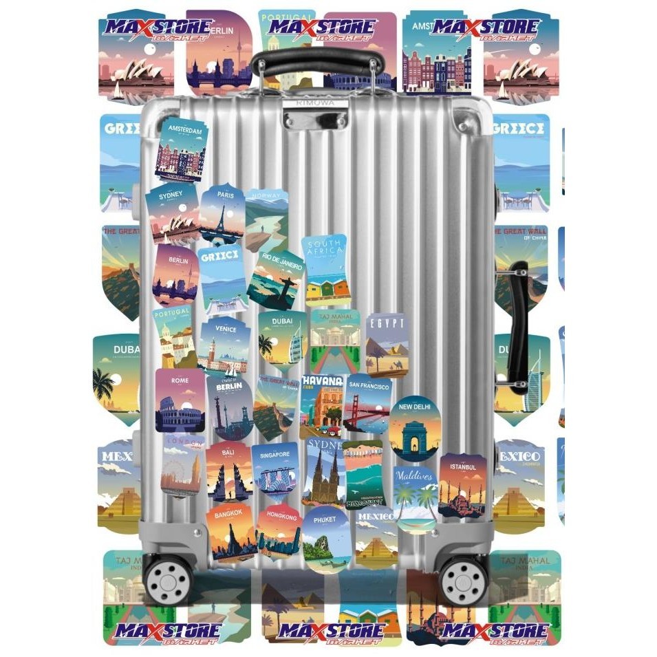 Jual travel sticker / world travel sticker / luggage tag | Shopee Indonesia