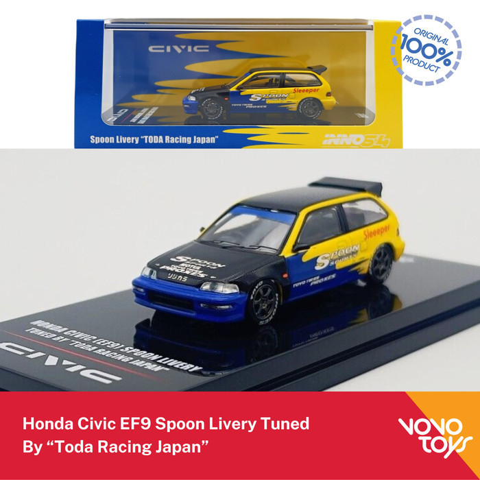 Jual INNO 1/64 HONDA CIVIC EF9 SPOON LIVERY TUNED TODA RACING JAPAN ...
