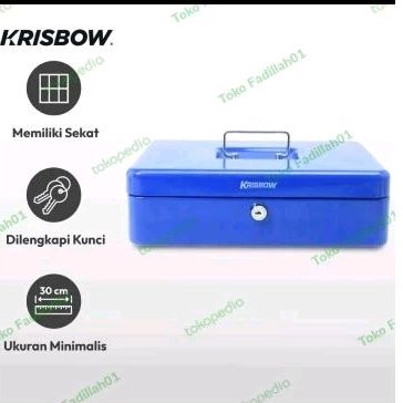 Jual KRISBOW Cash Box 30 cm Biru / Brankas Mini Krisbow 30 Cm / Cash ...