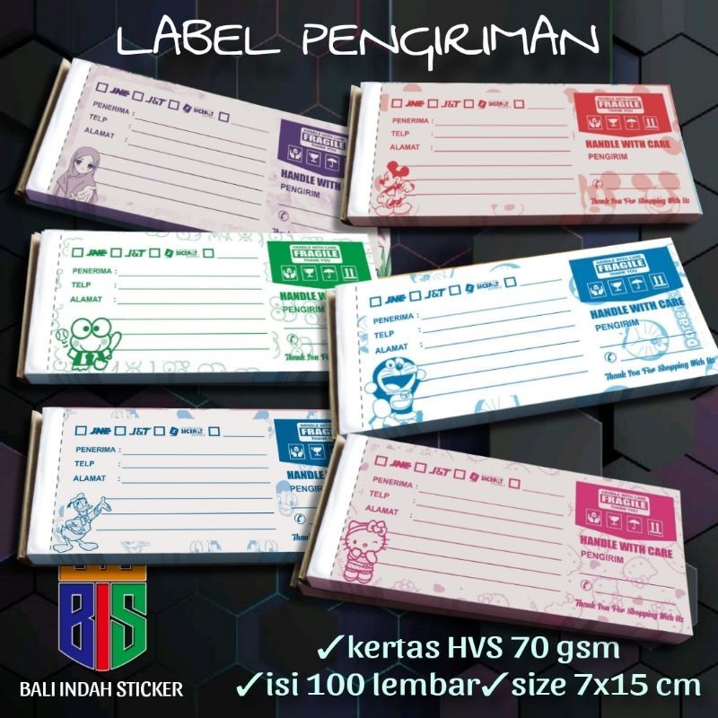Jual LABEL KERTAS PENGIRIMAN OLSHOP HVS ISI 100/LABEL PENGIRIMAN OLSHOP ...