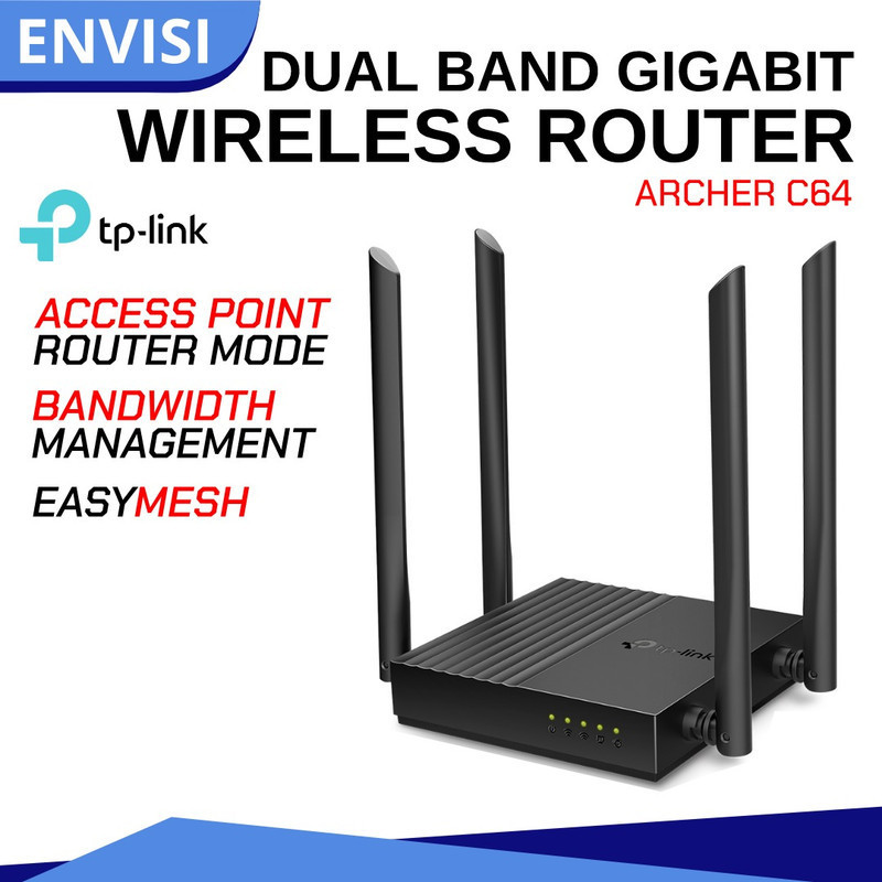 Jual Tp-Link Archer C64 AC1200 Wi-Fi Router Dual Band EasyMesh Gigabit ...