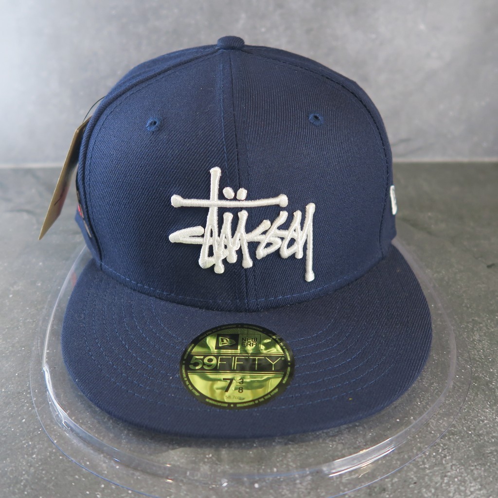 Jual Topi New Era - Fitted Cap - 59Fifty - Stussy Navy - Sign | Shopee ...