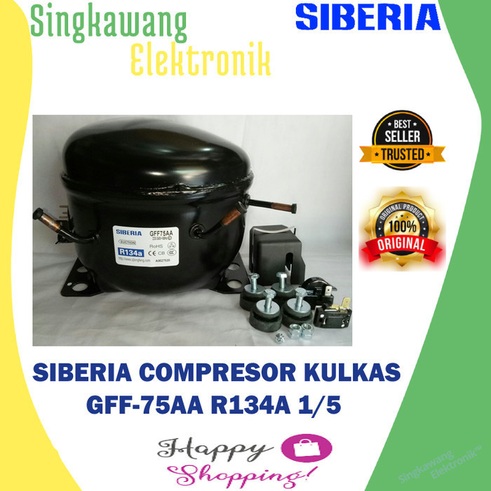 Jual SIBERIA COMPRESOR KULKAS, FREEZER, SHOW CASE GFF75AA R134a 1/5pk | Shopee Indonesia