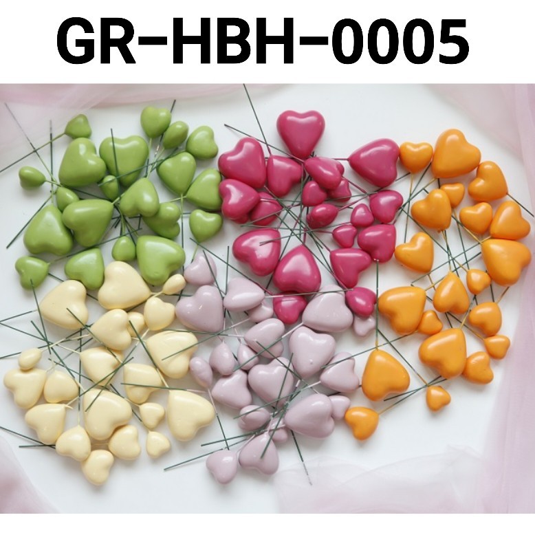 Jual GR-HBH-0005 Cake topper hiasan kue bola love hati merah pink hijau ...