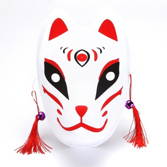 Jual Tofk Topeng Kitsune Fox Bunkasai Japanese Festival Mask Rubah ...