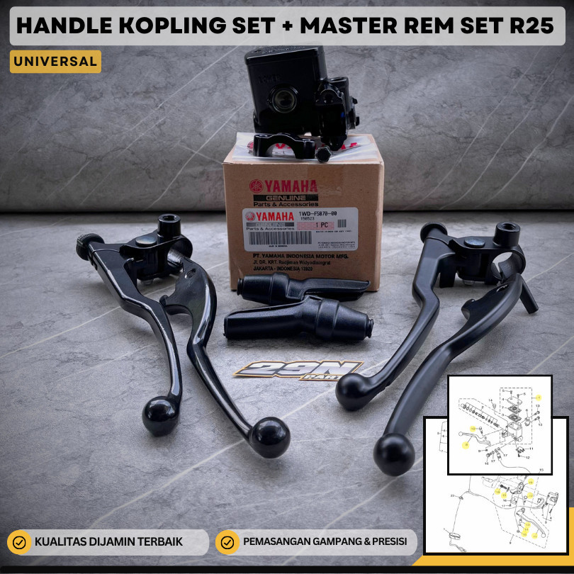 Jual Handle Kopling SET R25 + Master Rem Handle Rem R25 Hitam Glossy ...