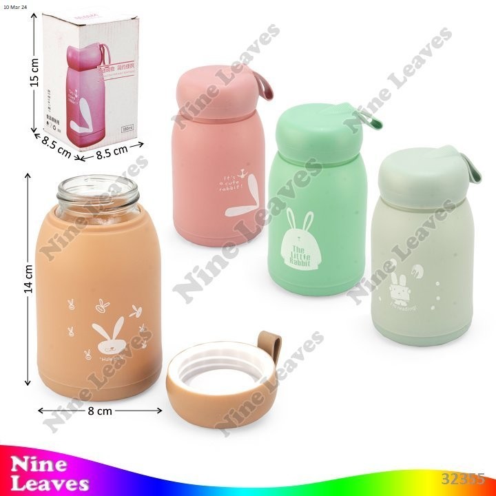 Jual Botol Tumbler Kaca Berlapis Plastik Gambar Kelinci 330 ml | Shopee Indonesia
