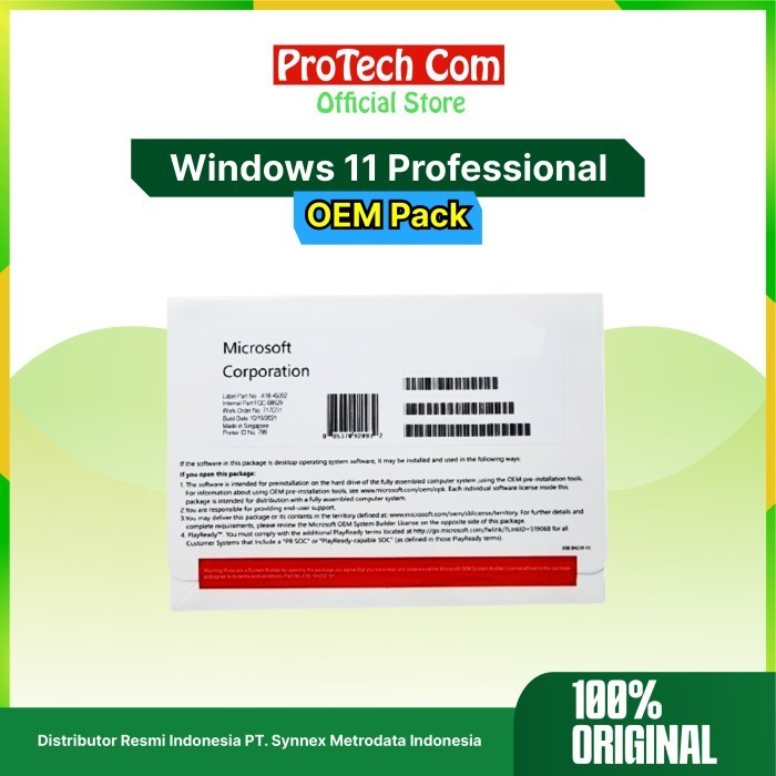 Jual Windows 11 Professional Oem Pack Original Resmi Indonesia | Shopee ...
