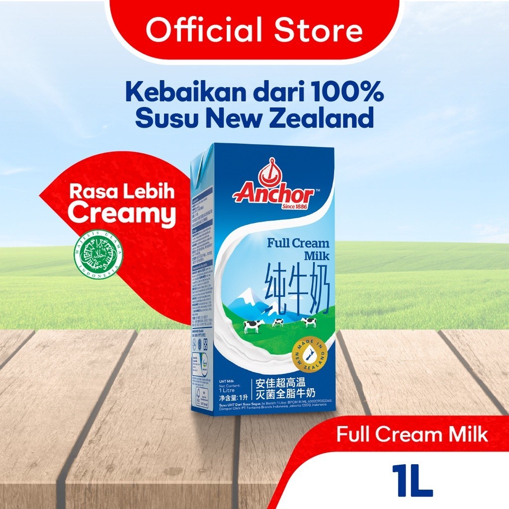 Jual Anchor Susu Full Cream UHT 1 L - Full Cream Milk | Shopee Indonesia