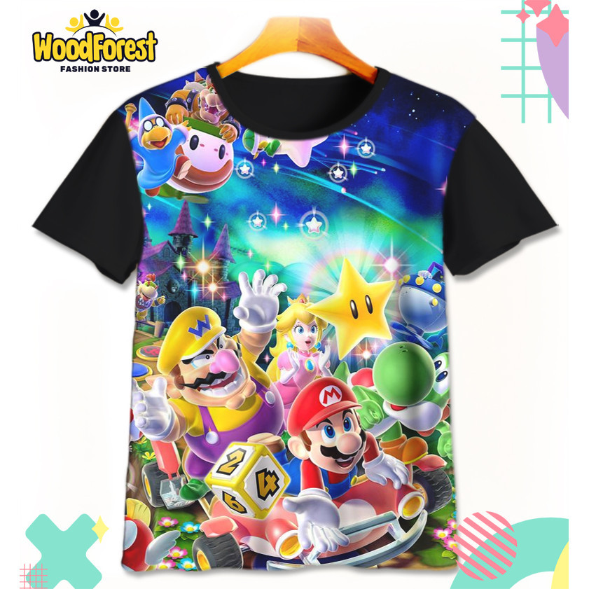 Jual Kaos Anak Super Mario Bros v1 Baju Permainan Game Anak Super Mario ...