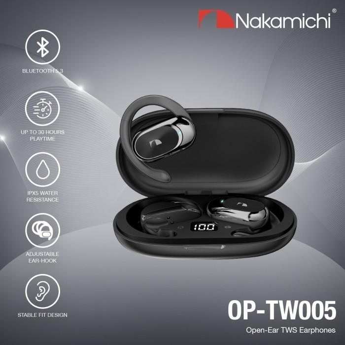 Jual Nakamichi Op Tw005 Open Ear Hook True Wireless Bluetooth Earphone ...