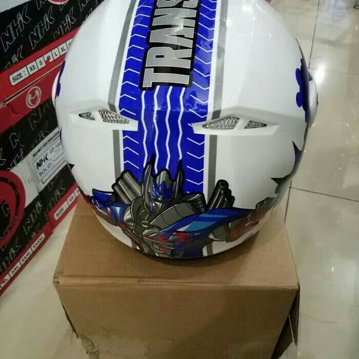 Jual Helm Anak Gm Transformer Blue Lis Putih | Shopee Indonesia