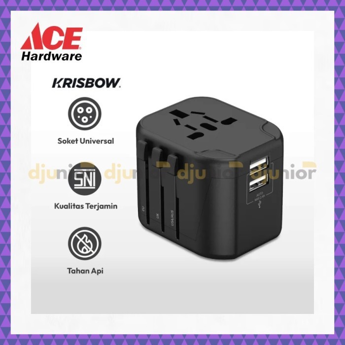 Jual Krisbow - Universal Travel Adapter Usb / Converter Colokan Listrik ...