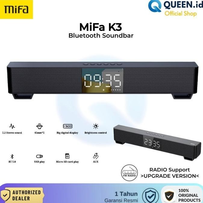 Jual Baru Mifa New K3 Soundbar Bluetooth Speaker Lcd Display Fm Radio ...