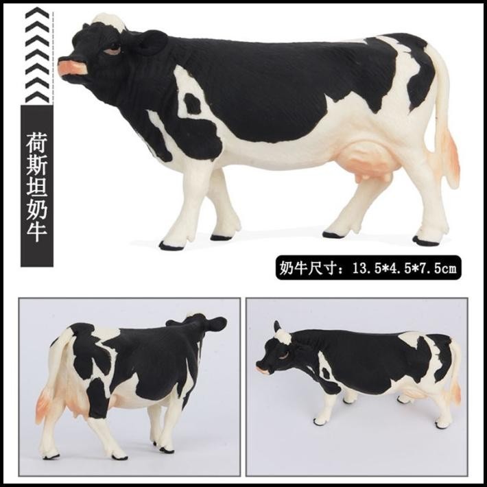 Jual Figur Hewan Sapi Holstein Betina Hitam Miniatur Detail Rapi 13.5Cm ...
