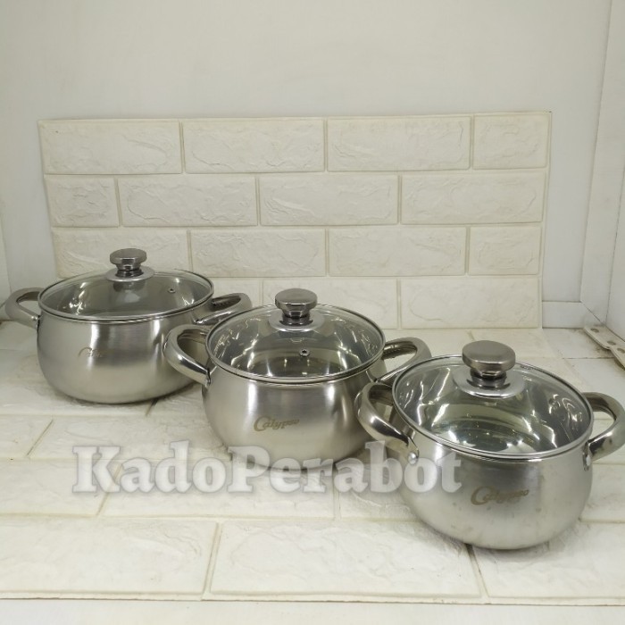 Jual Panci Calypso Stainless Tutup Kaca - Panci Stainless Calypso-Panci ...