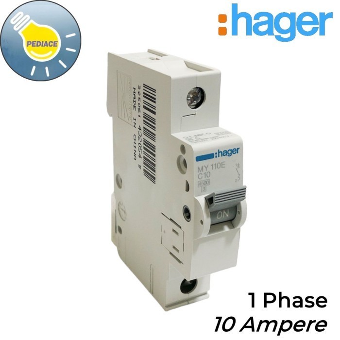 Jual MCB 1 Phase 10A HAGER MY 110E C10 Mini Circuit Breaker 10 Ampere ...
