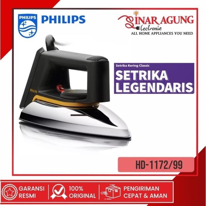Jual Philips Setrika Gosokan Baju HD1172 / HD 1172 350W 100% ORI ...